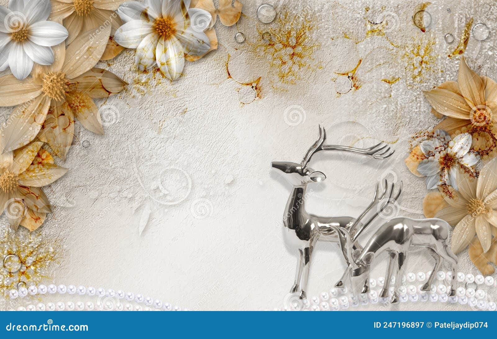 3D White Wallpaper with Grey Elements, Stock Illustration ...