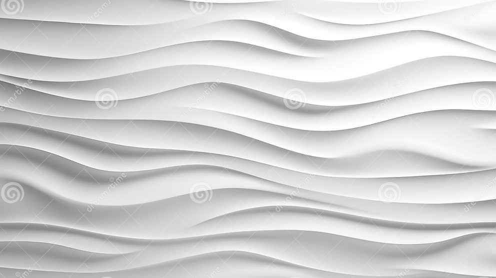 3D White Wave Pattern Wall Panel Made of Gypsum for Interior Decoration ...