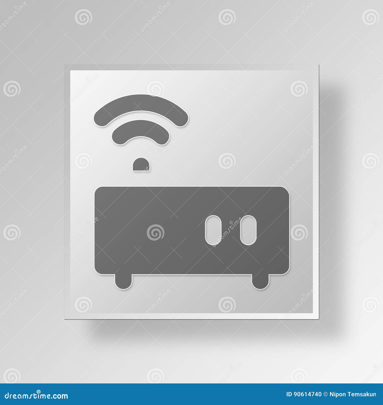3D WiFi Modem Icon Business Concept Stock Illustration - Illustration ...