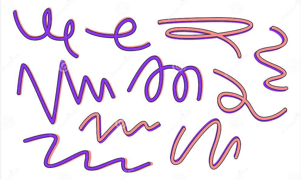 3D Wiggly Line Abstract Shape Stock Vector - Illustration of pattern ...