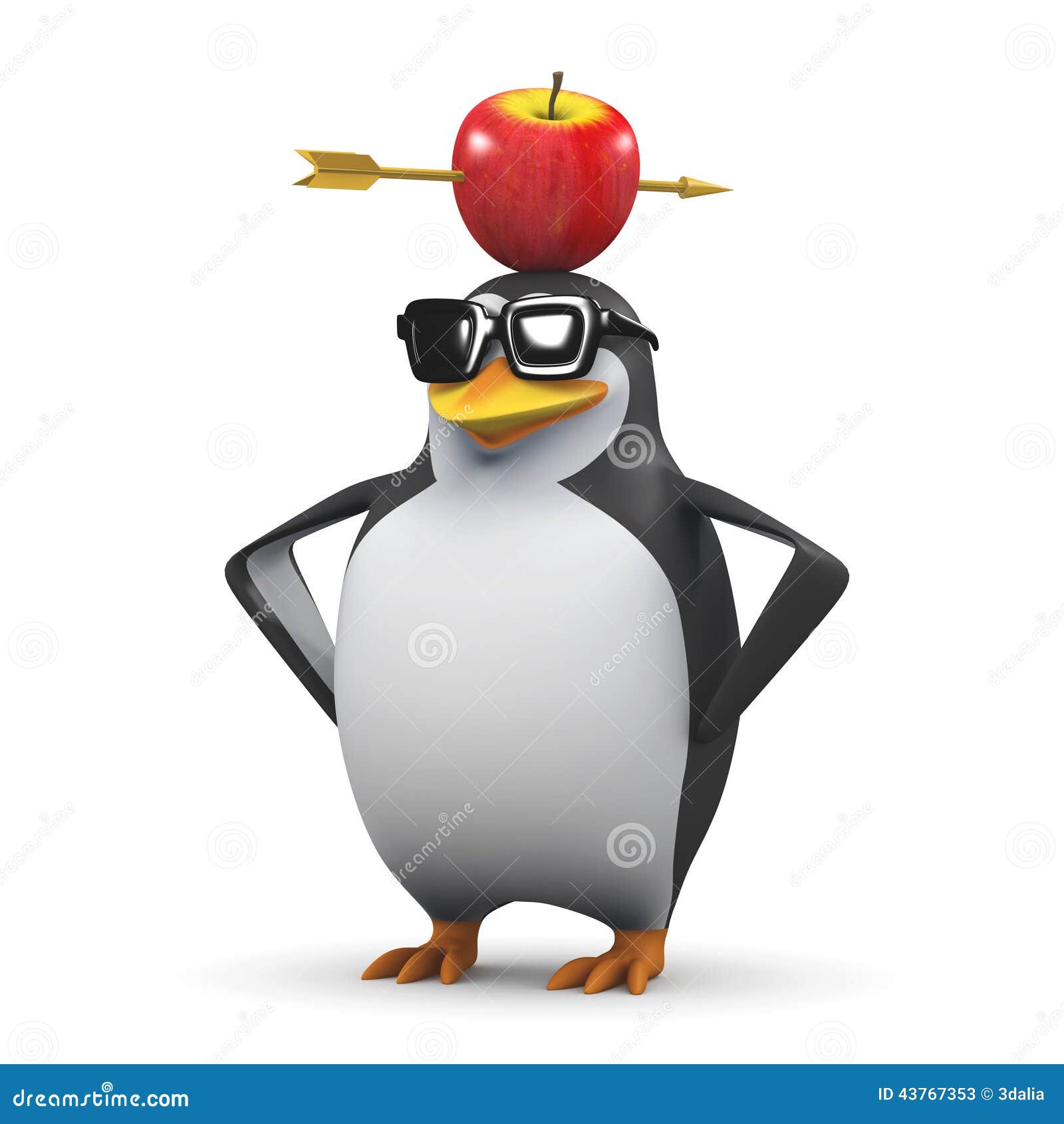 3d WilliamTell penguin stock illustration. Illustration of accuracy ...