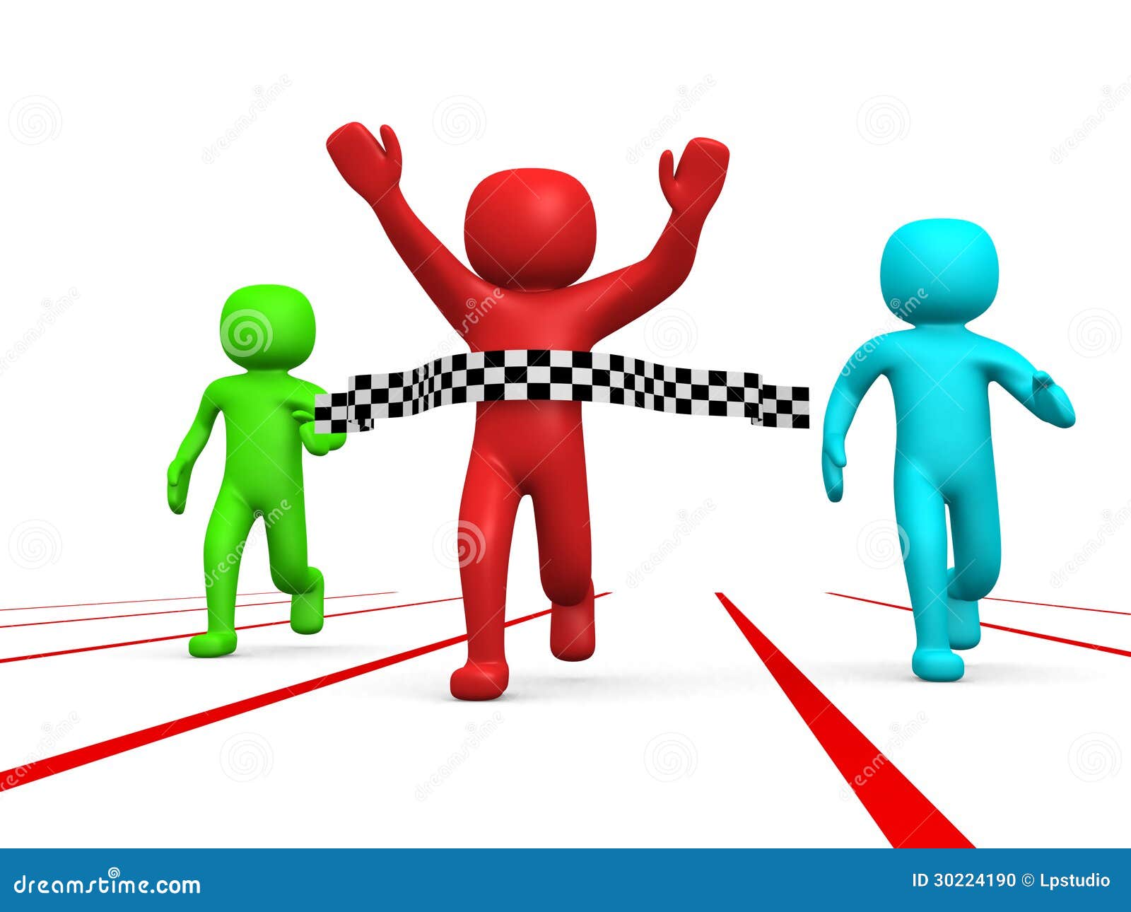 3d Winner Man on a Finish Line Stock Photo - Image of effort ...