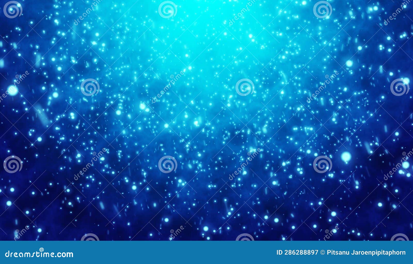 3D Winter Snow Flakes Particles on Blue Gradient Background Stock Image ...