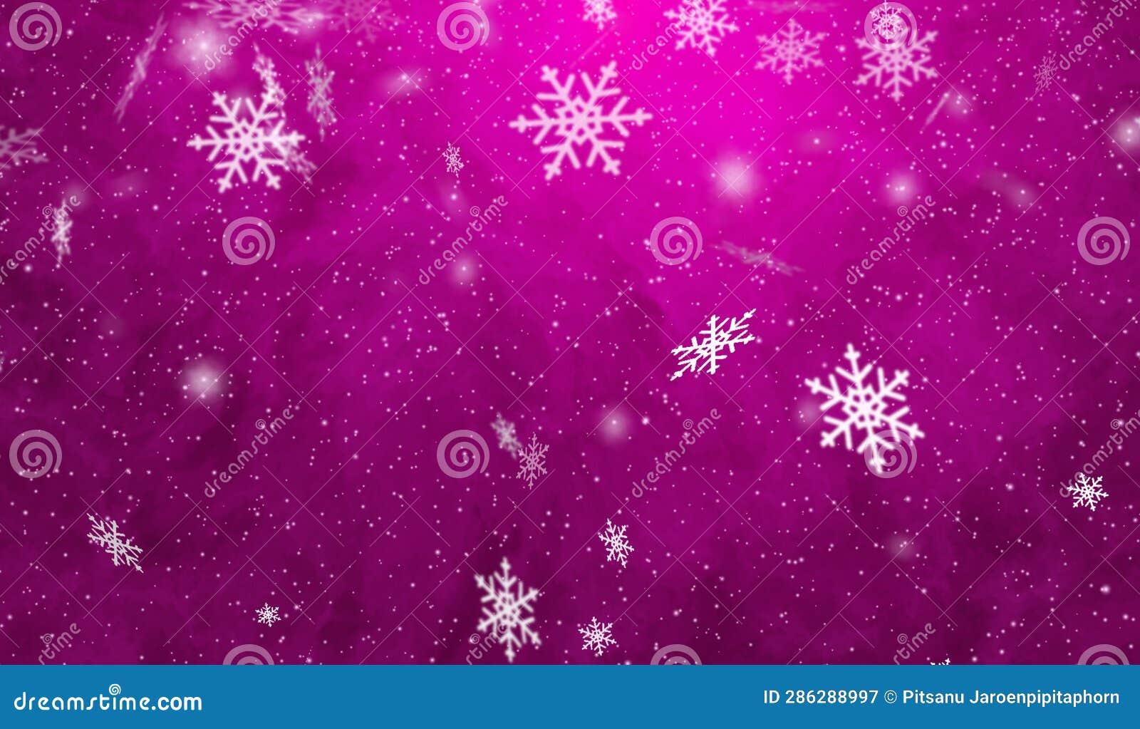 3D Winter Snow Flakes Particles Falling on Pink Gradient Background ...