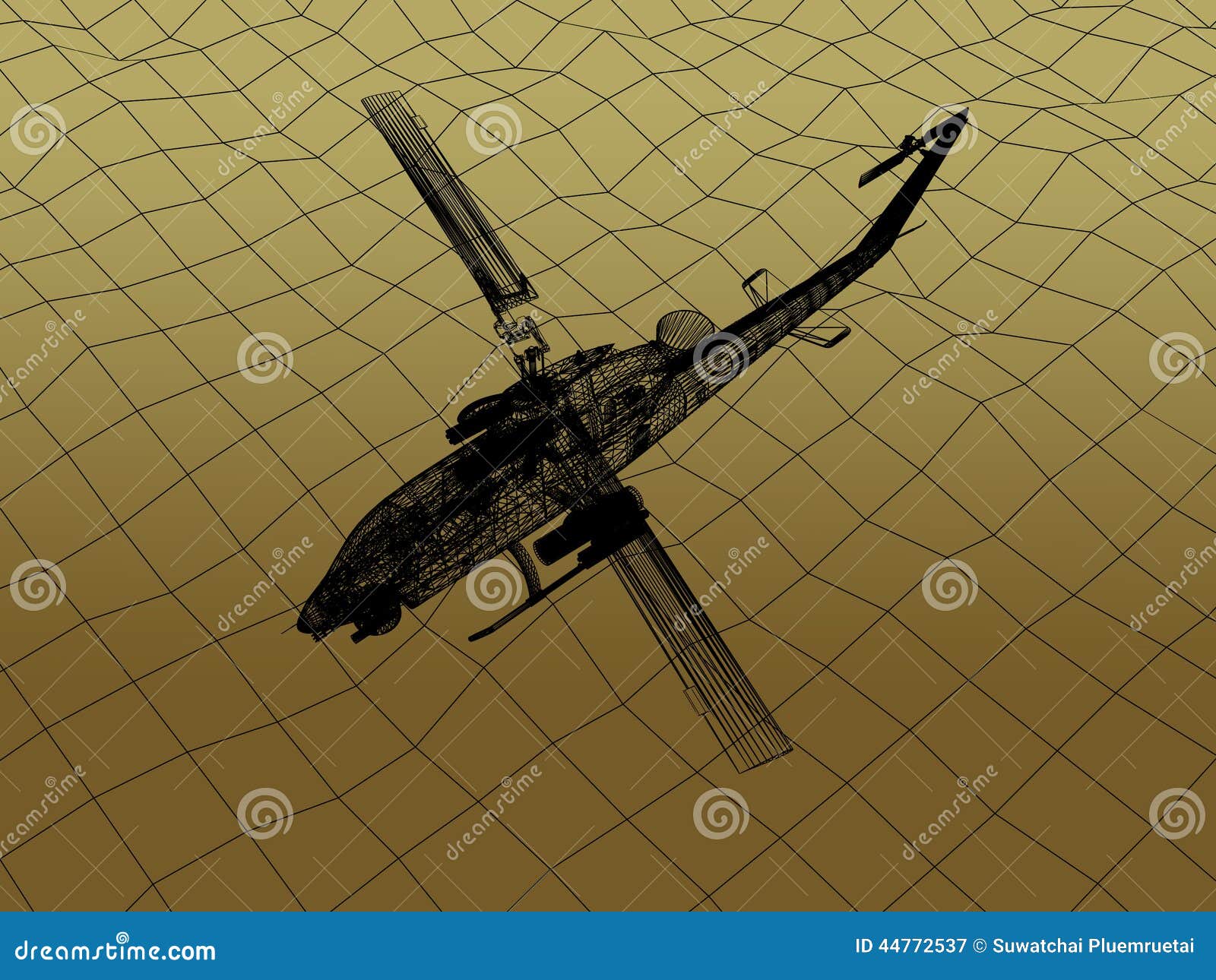 3d Wire Frame of Helicopter Stock Illustration - Illustration of ...