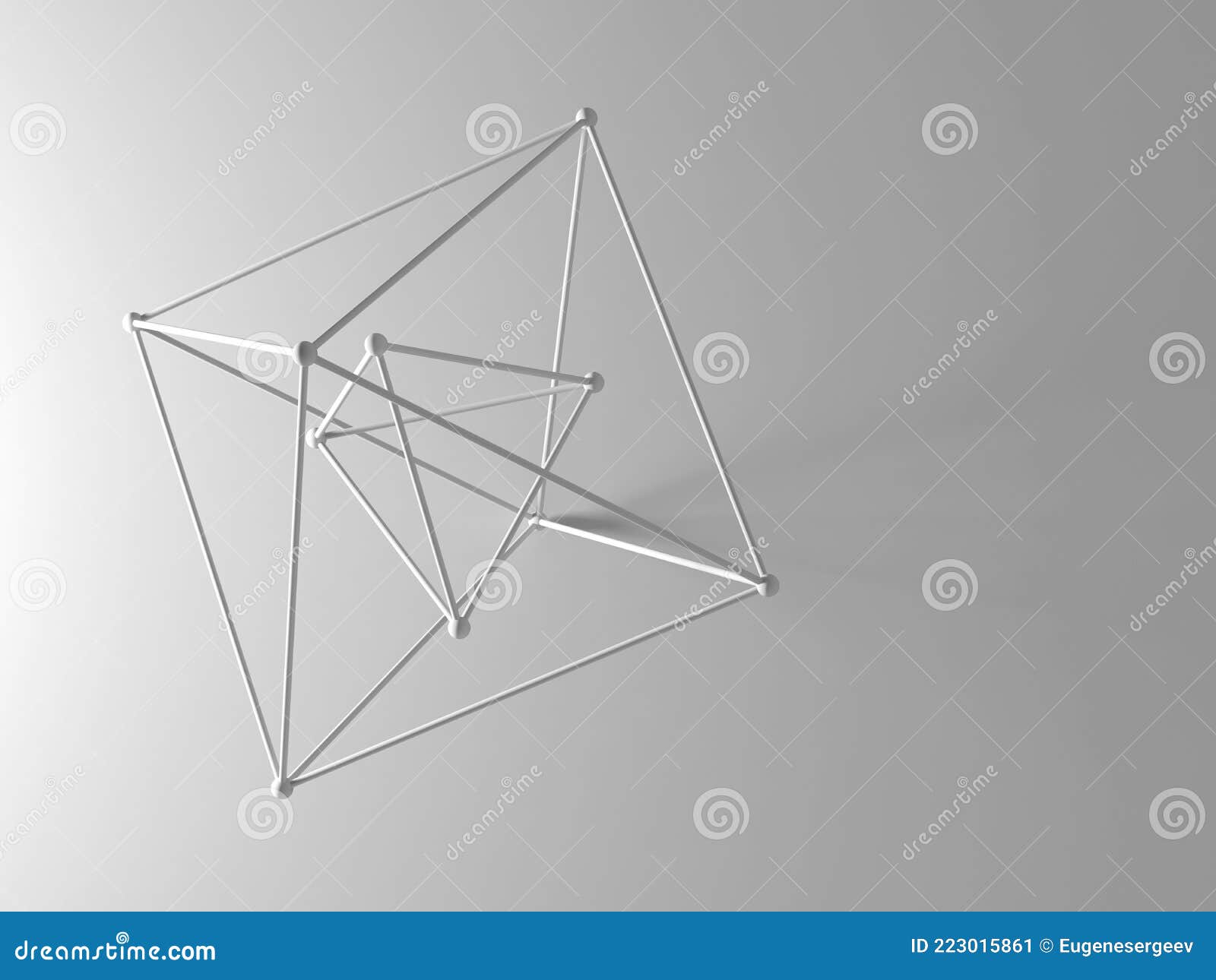 3d Wire-frame Lattice Object, Abstract Geometric Structure Stock ...