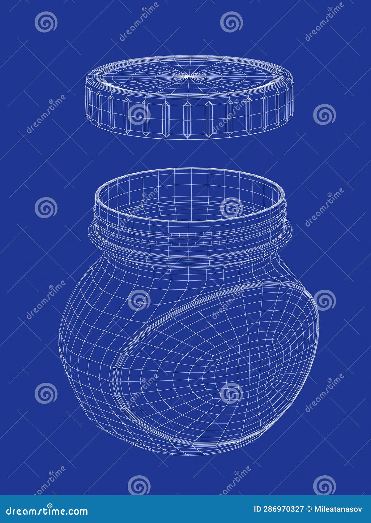 3D model of jar with lid stock illustration. Illustration of frame ...