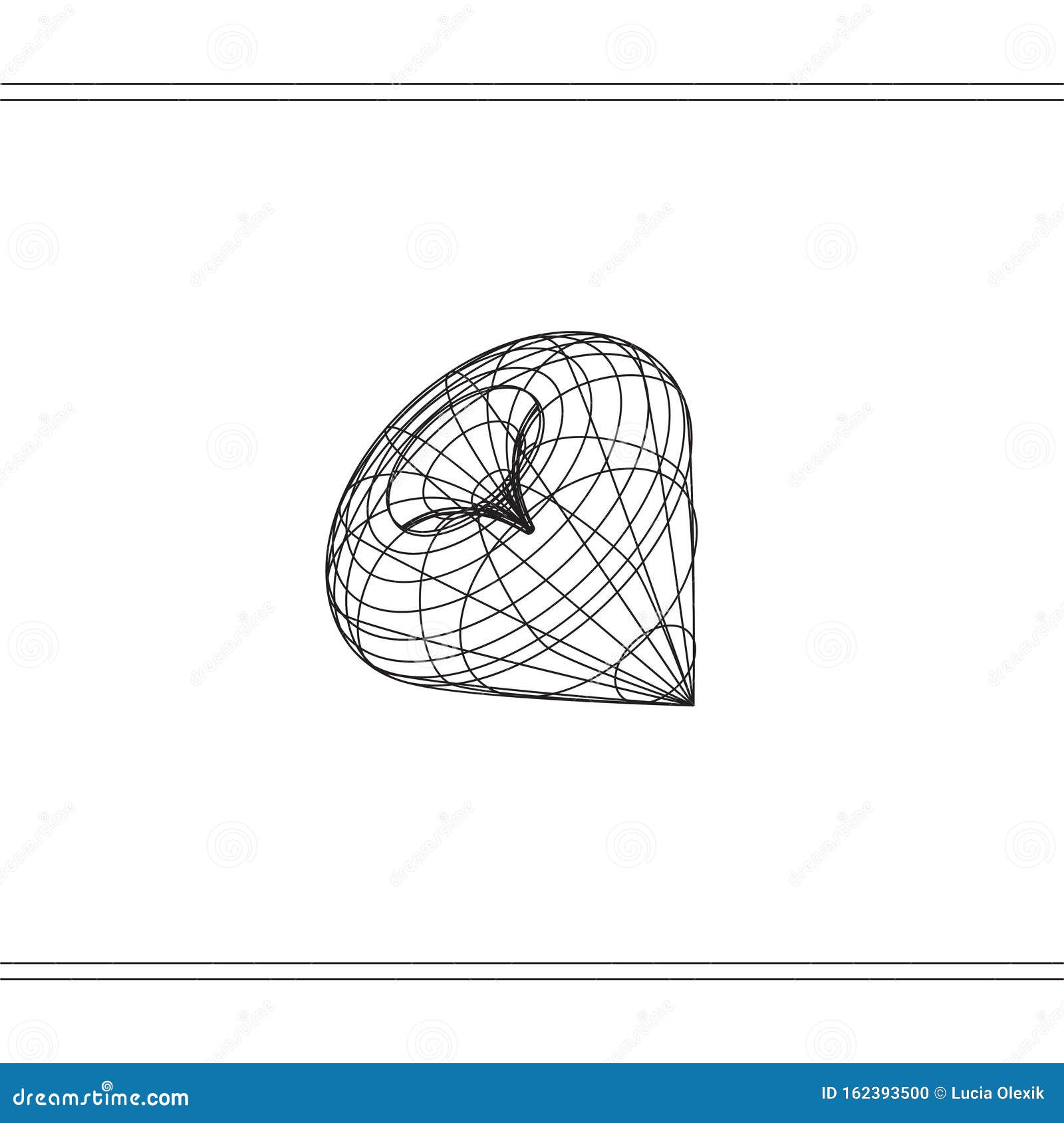 3d Wireframe of Cone. Black Geometric Lines. Vector Logo Design ...