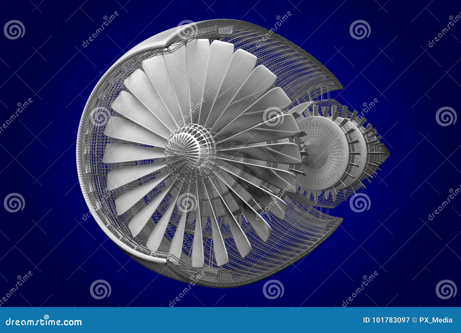 3D jet engine stock illustration. Illustration of background - 101783097