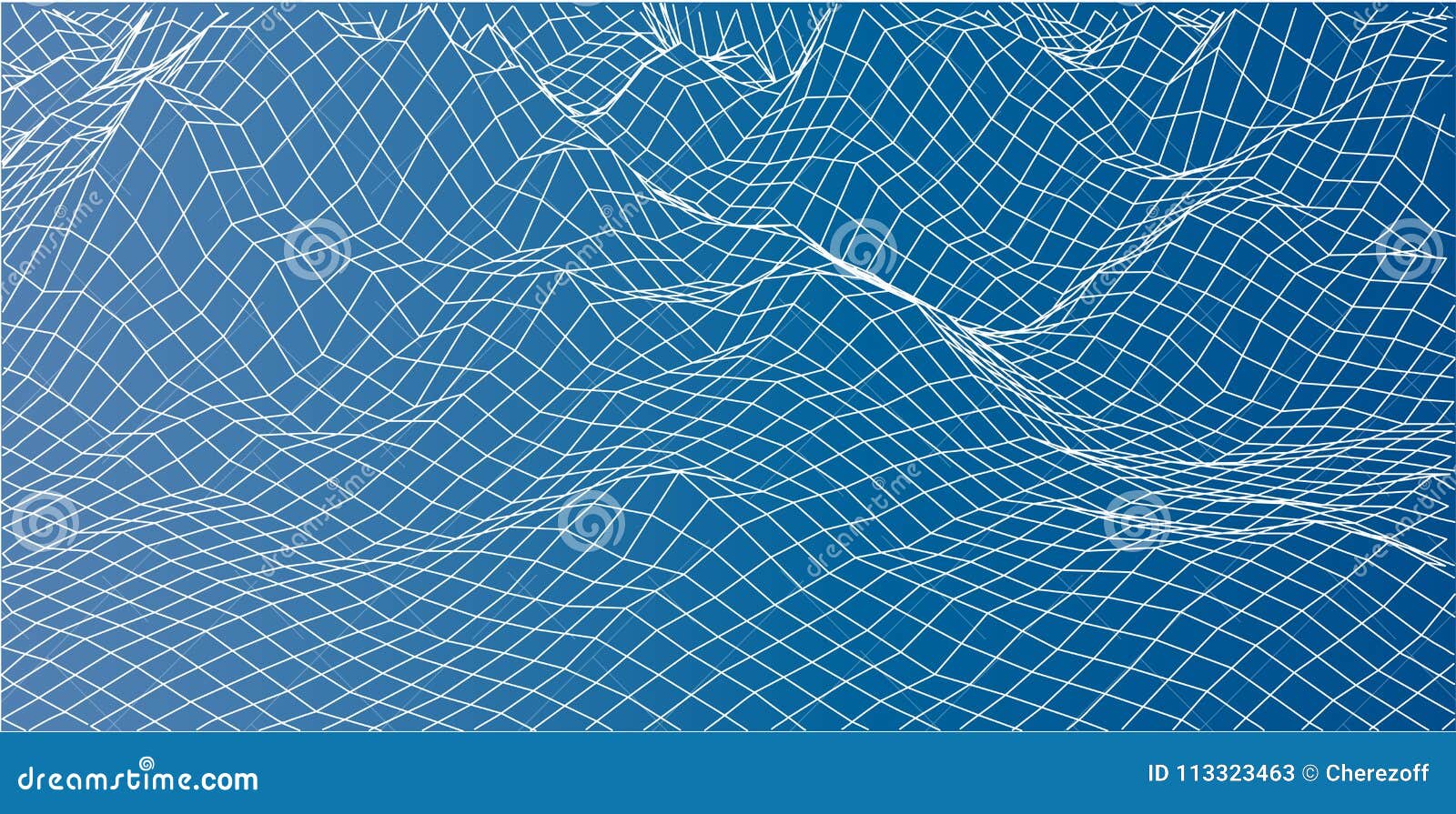 3D Wireframe Landscape stock illustration. Illustration of graphic ...