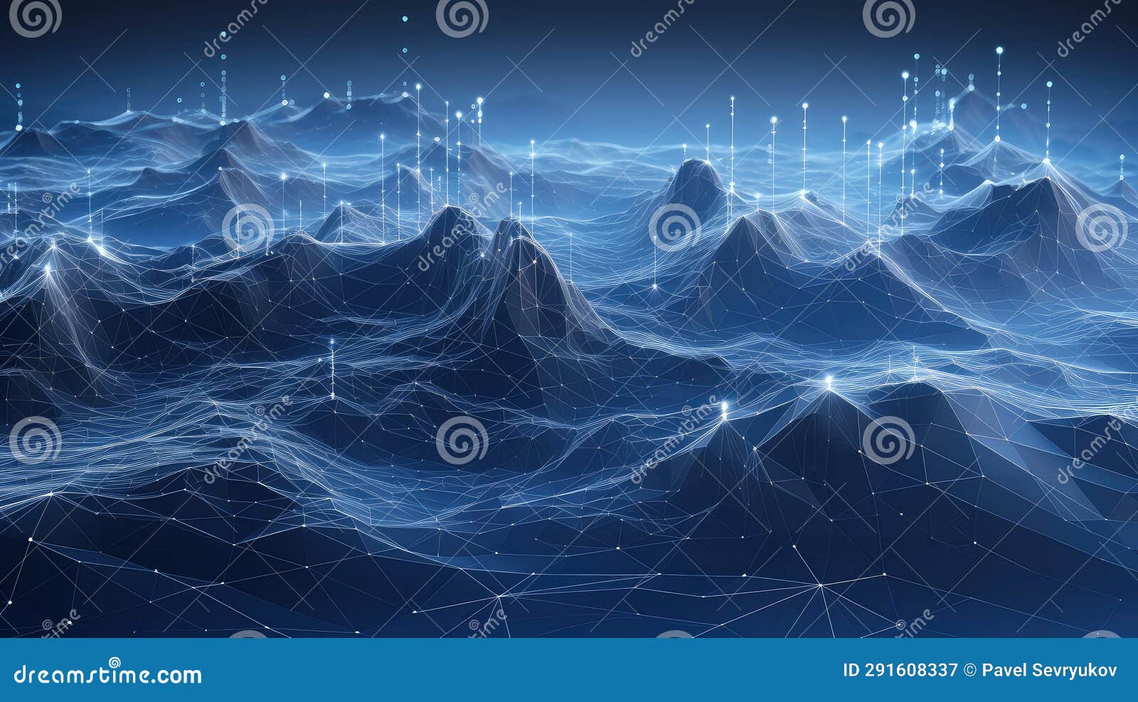 3d Wireframe Landscape Topographic Stock Illustration - Illustration of ...