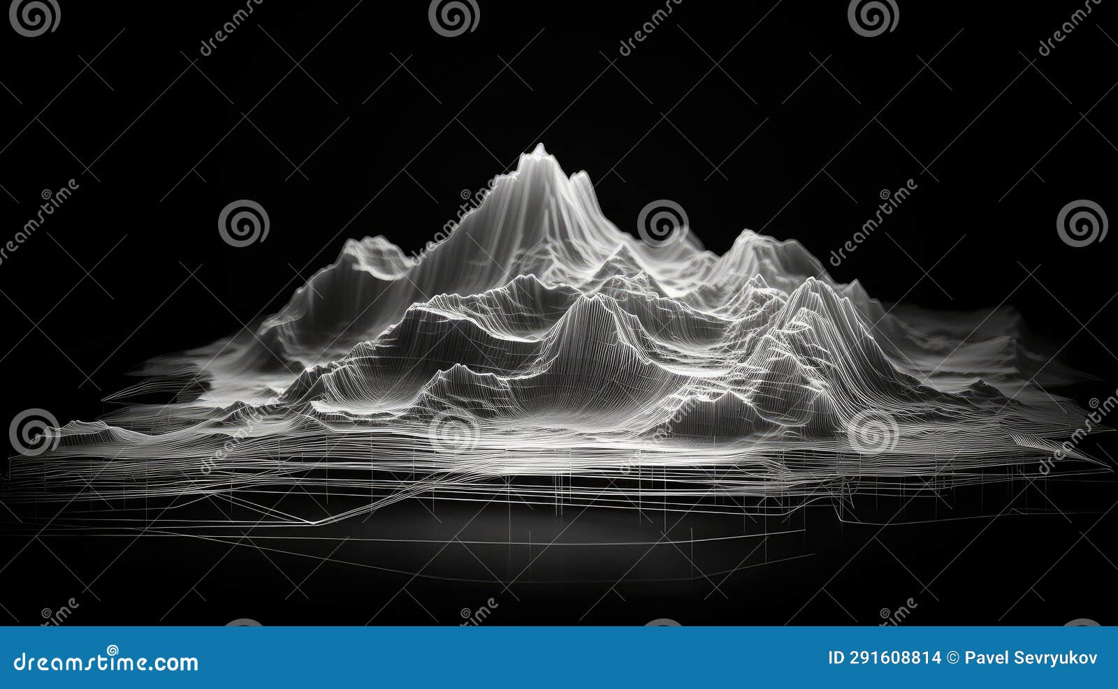 3d Wireframe Landscape Topographic Stock Illustration - Illustration of ...