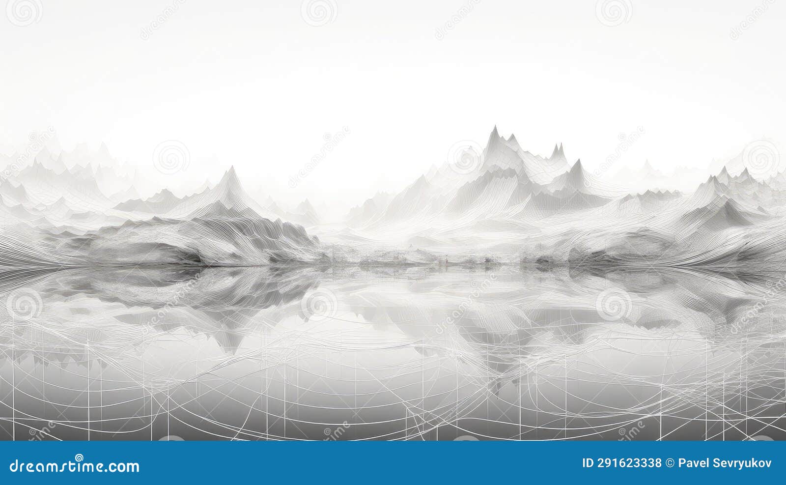 3d Wireframe Landscape Topographic Stock Illustration - Illustration of ...