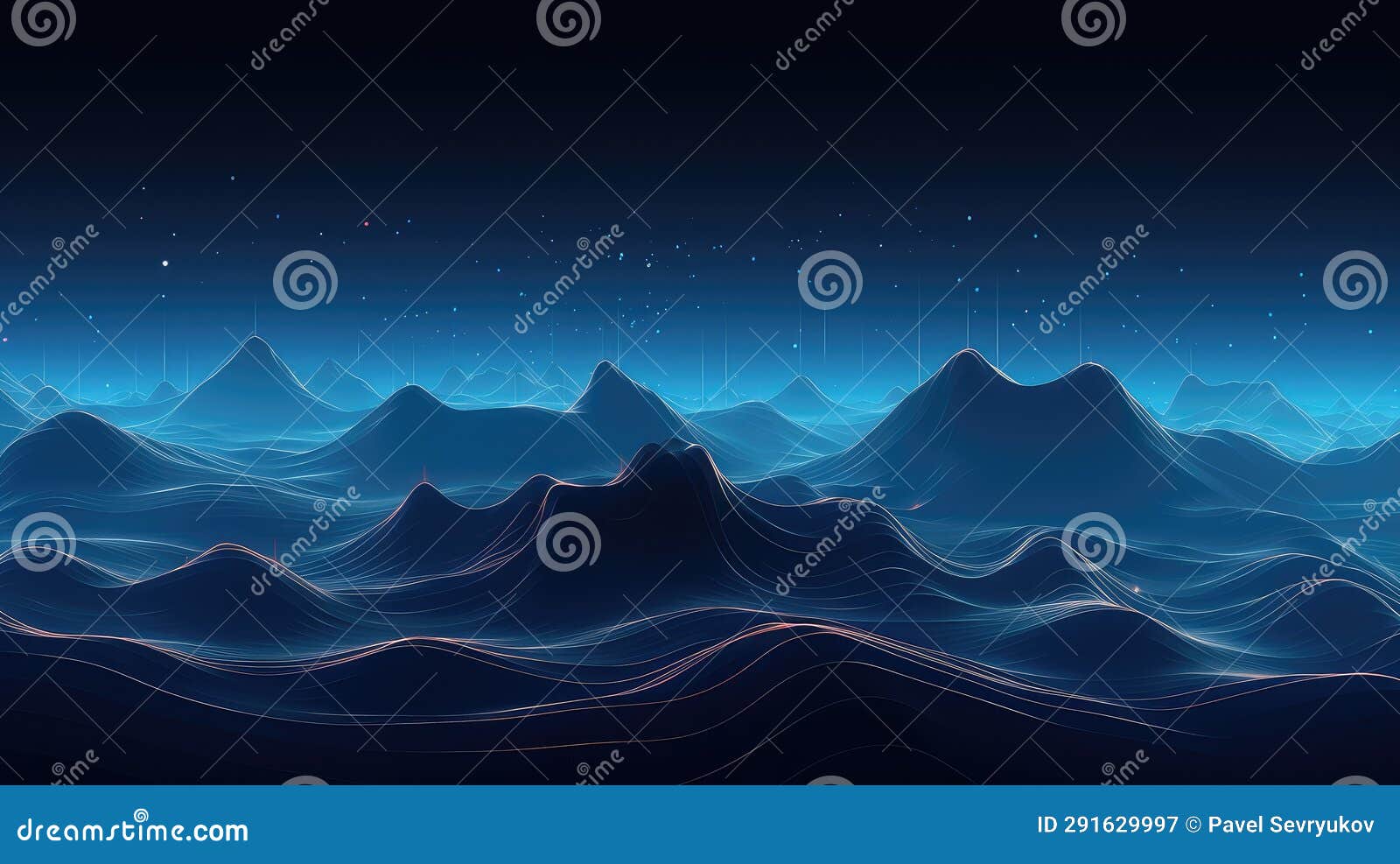 3d Wireframe Landscape Topographic Stock Illustration - Illustration of ...