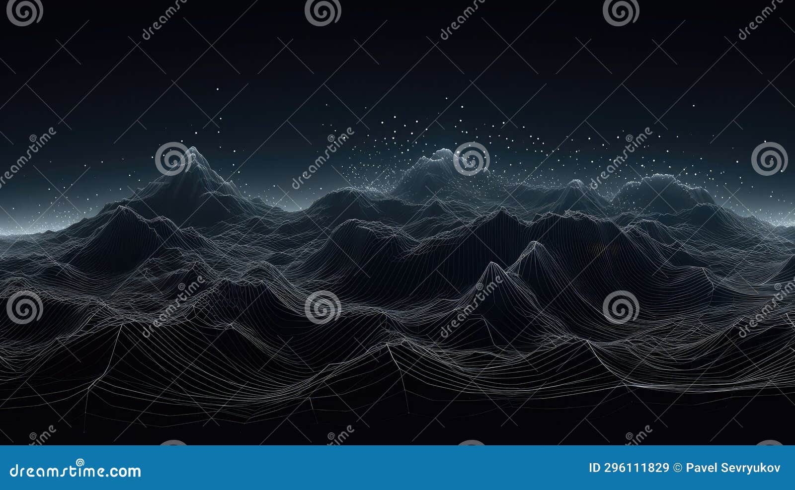 3d Wireframe Landscape Topographic Stock Illustration - Illustration of ...