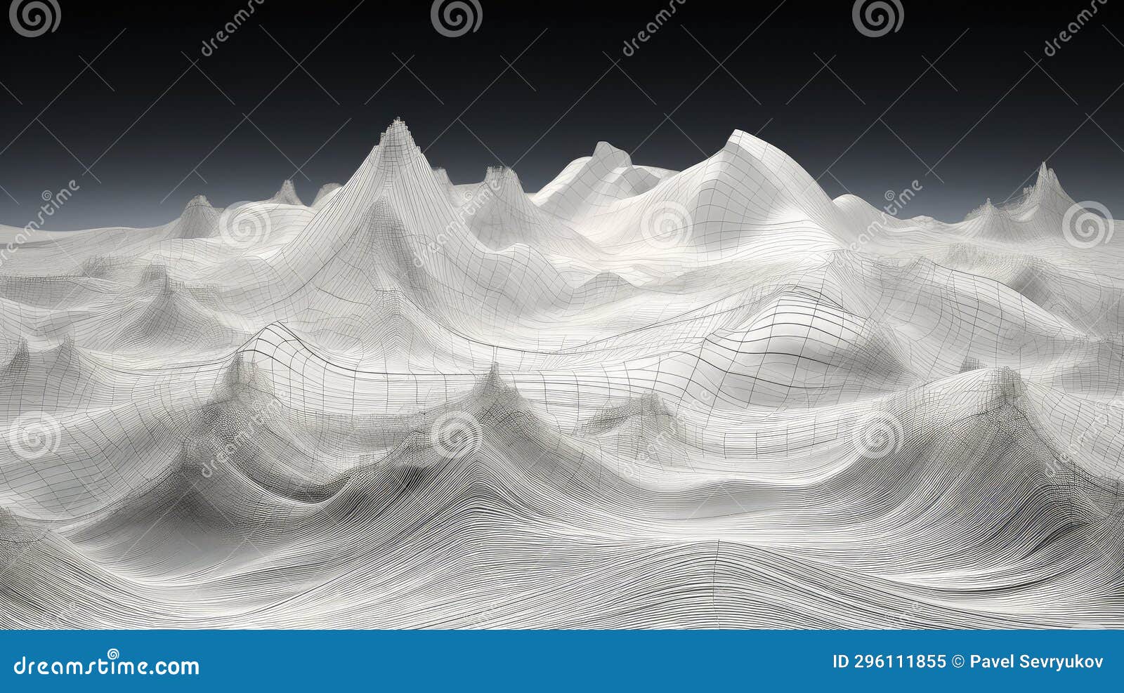3d Wireframe Landscape Topographic Stock Illustration - Illustration of ...