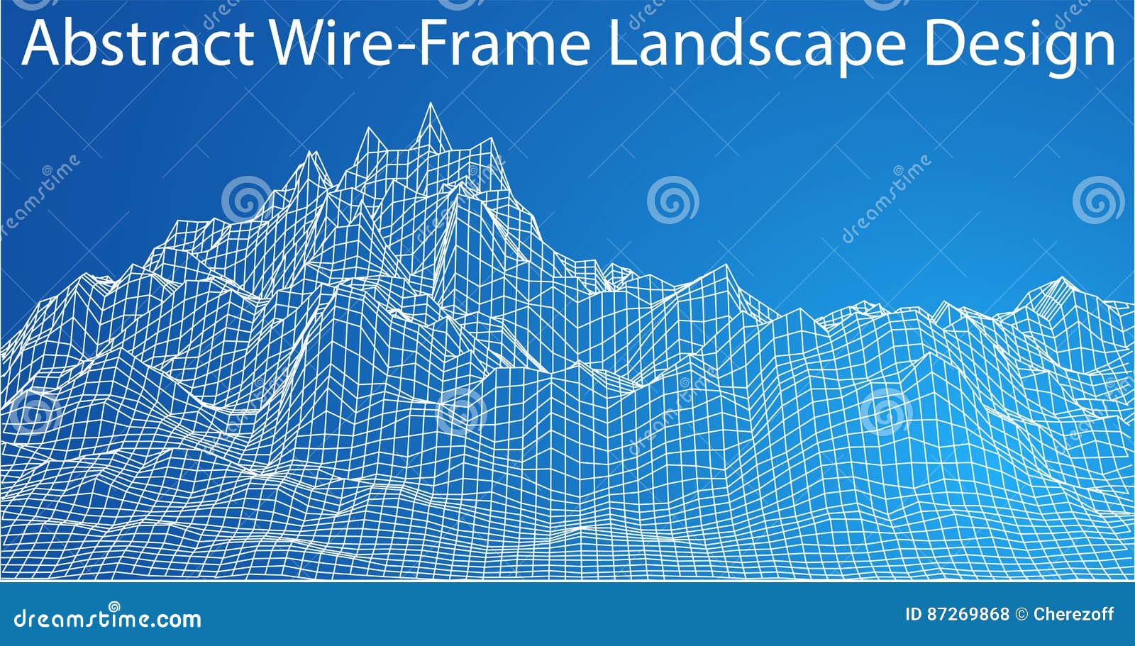 3D Wireframe Landscape. Vector Stock Vector - Illustration of earth ...