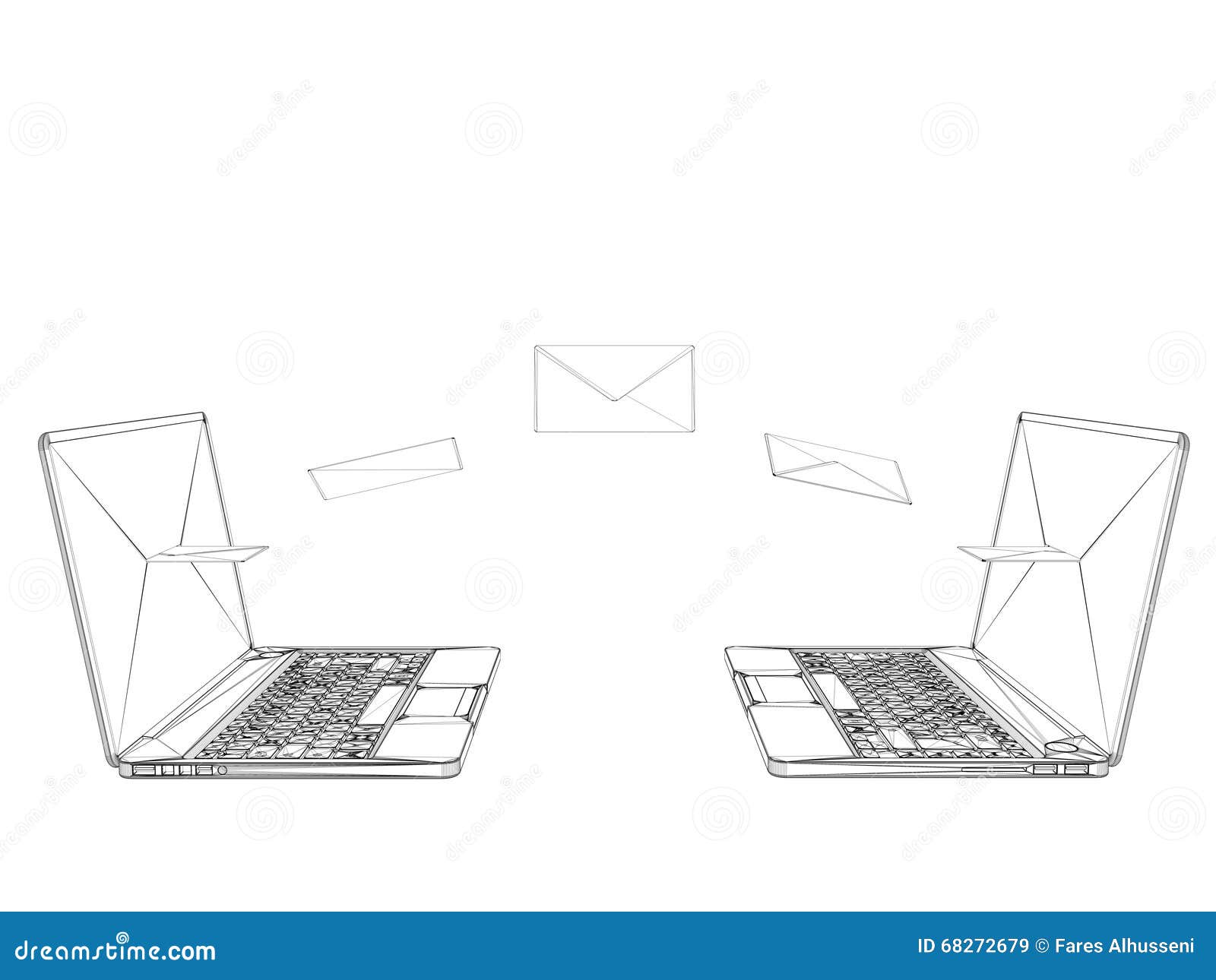 3d wireframe laptop stock illustration. Illustration of accommodation ...