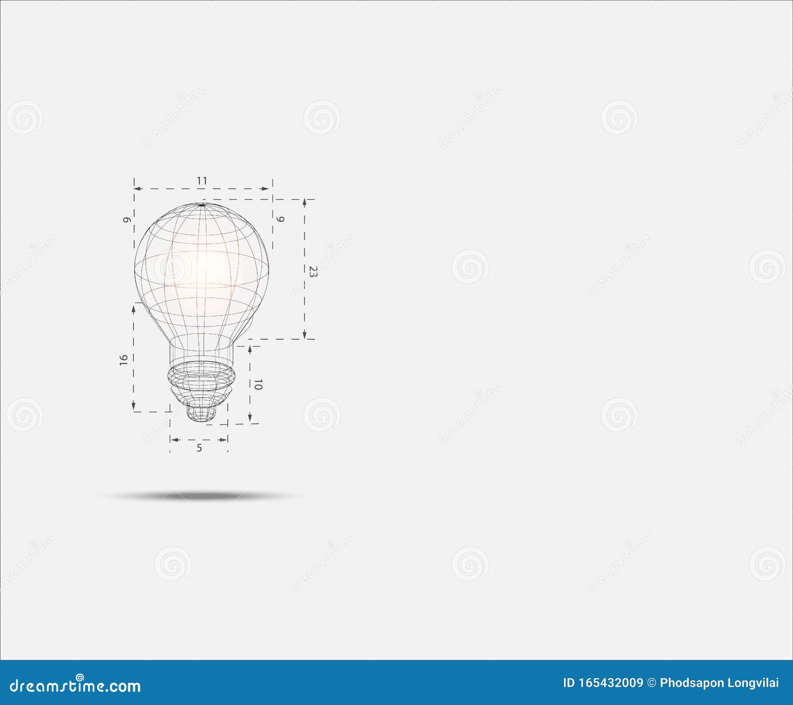 3D Wireframe Lightbulb Represent Technology Concept and Innovation ...