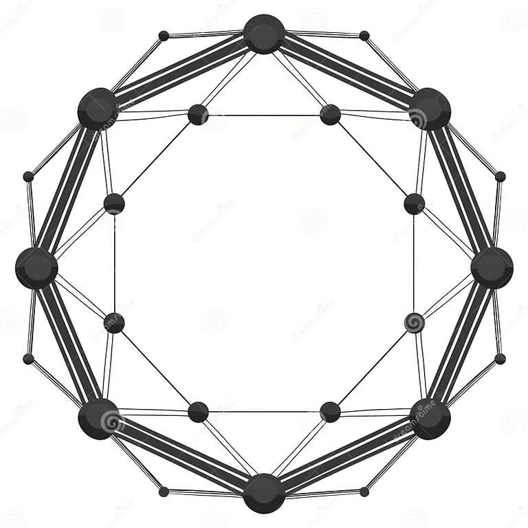3d Wireframe Mesh Polygonal Sphere, Design Element. Connection Structure Stock Illustration ...