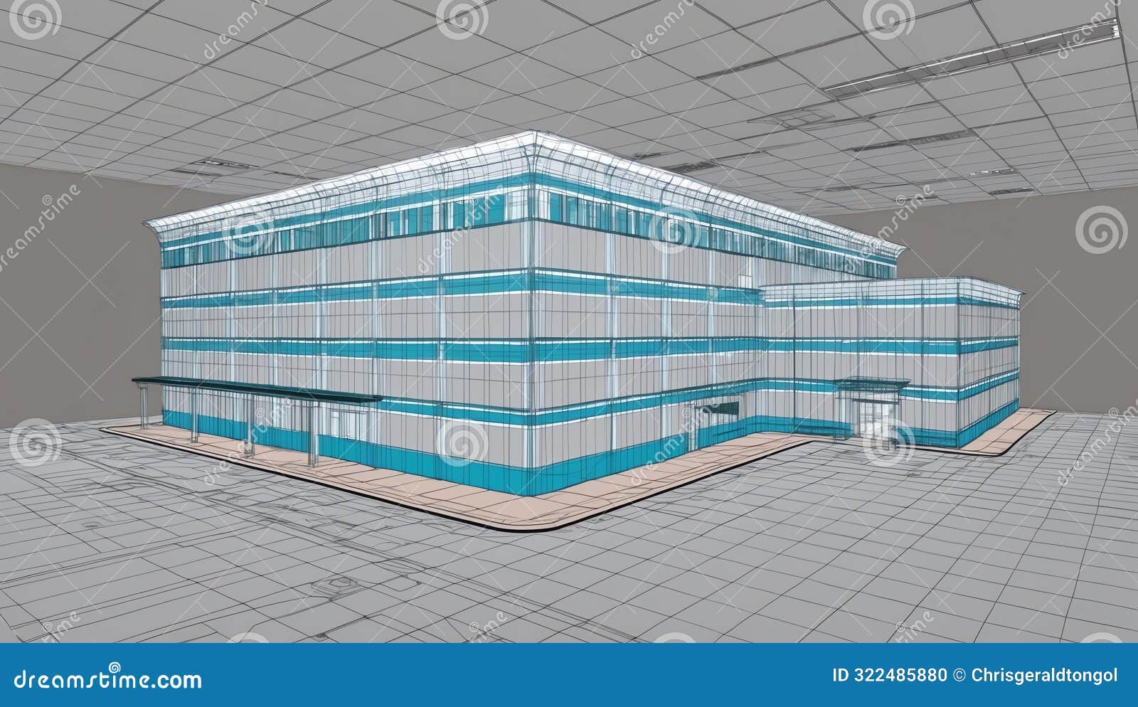 3d Wireframe Render of a Clinic Architecture Abstract Ai Generated ...