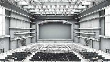 3d Wireframe Render of a Concert Hall Architecture Abs Ai Generated ...