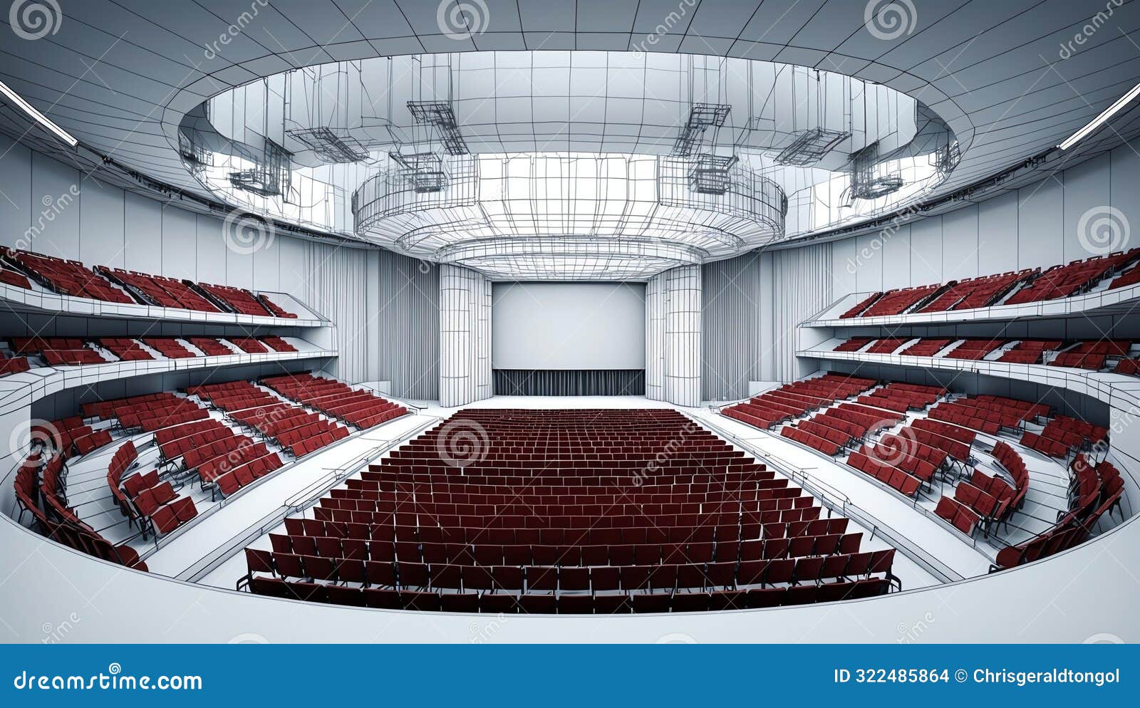 3d Wireframe Render of a Concert Hall Architecture Abs Ai Generated ...