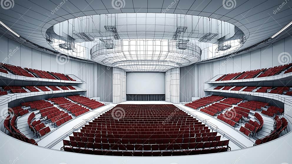 3d Wireframe Render of a Concert Hall Architecture Abs Ai Generated ...