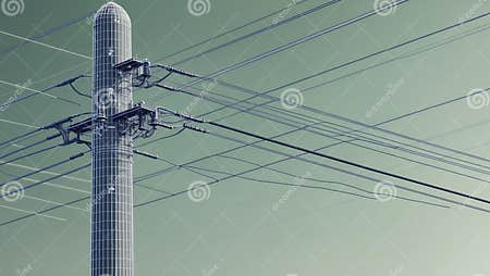 3d Wireframe Render of a Electric Pole Architecture Ab Ai Generated ...