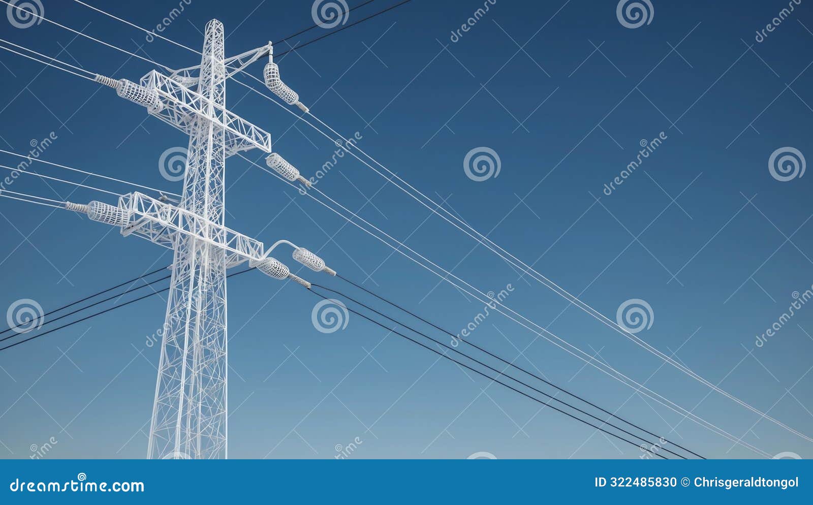 3d Wireframe Render of a Electric Pole Architecture Ab Ai Generated ...