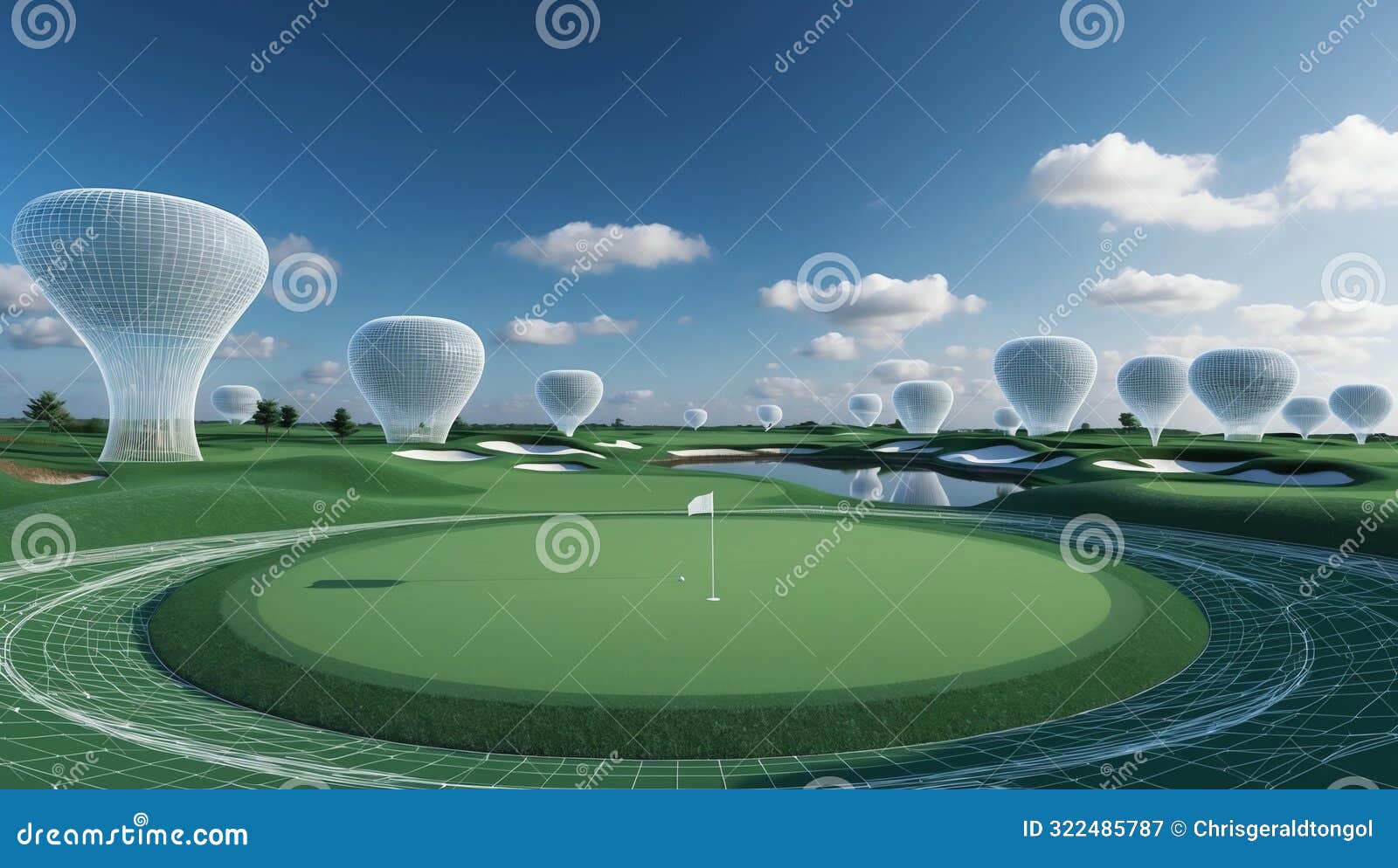 3d Wireframe Render of a Golf Course Architecture Abst Ai Generated ...