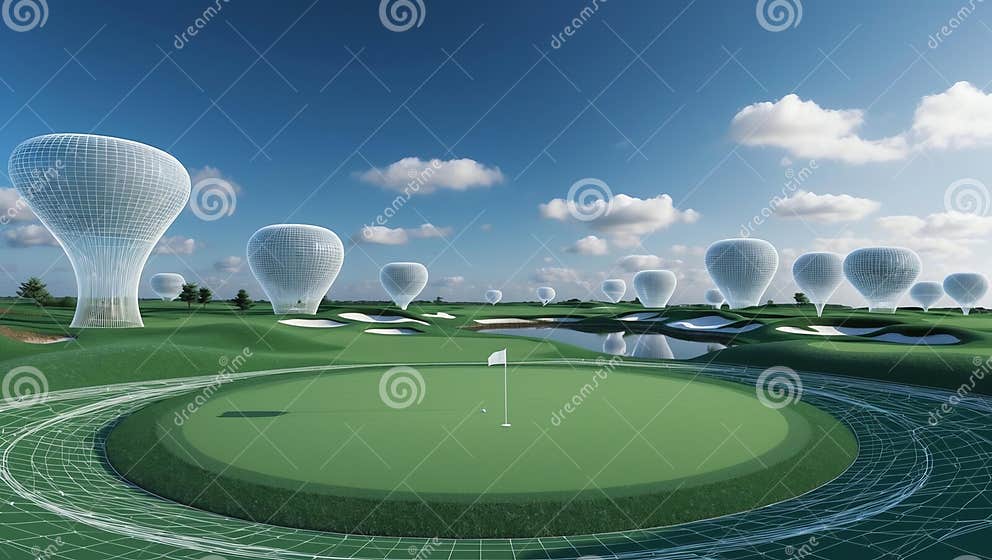 3d Wireframe Render of a Golf Course Architecture Abst Ai Generated ...