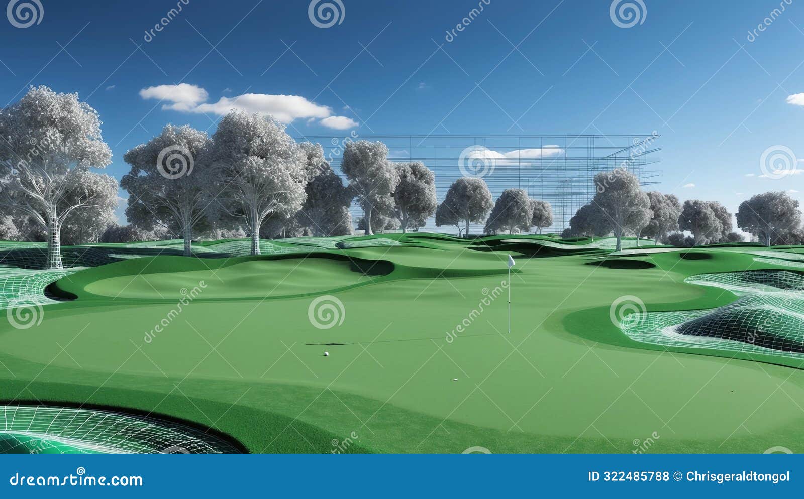 3d Wireframe Render of a Golf Course Architecture Abst Ai Generated ...