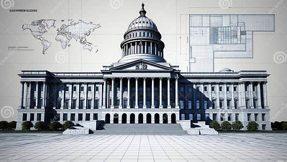 3d Wireframe Render of a Government Building Architect Ai Generated ...
