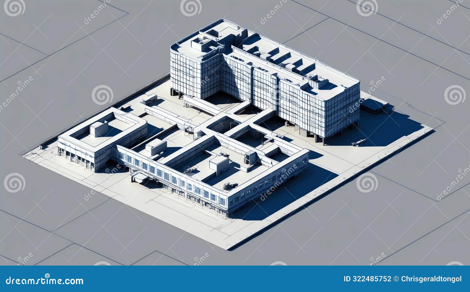 3d Wireframe Render of a Hospitals Architecture Abstra Ai Generated ...