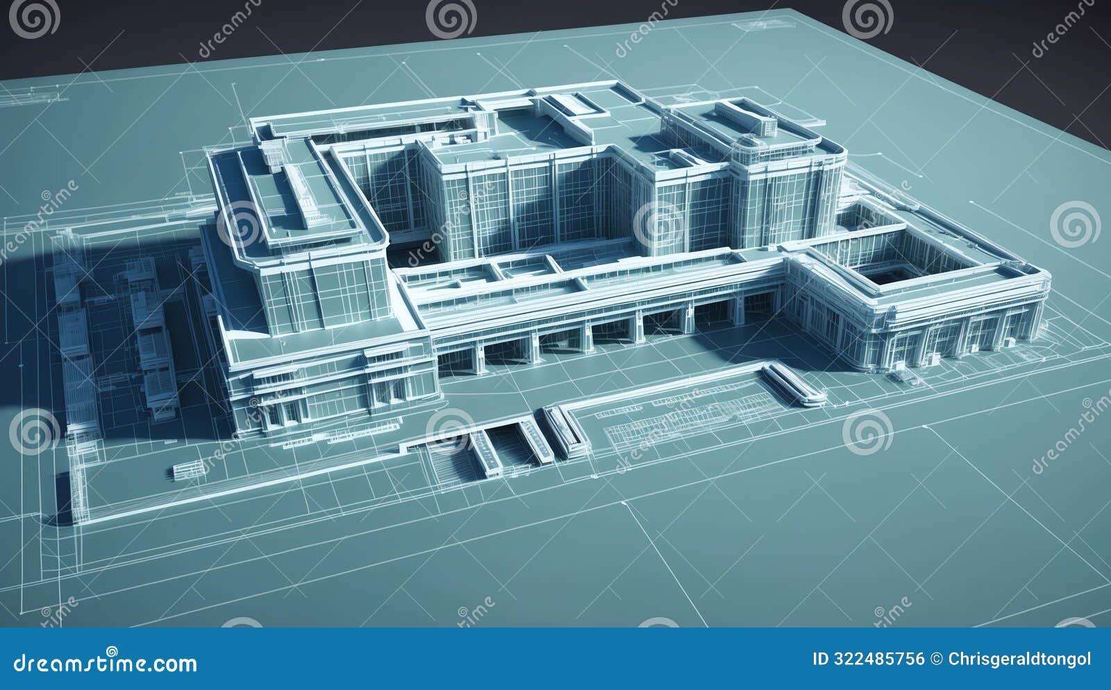 3d Wireframe Render of a Hospitals Architecture Abstra Ai Generated ...