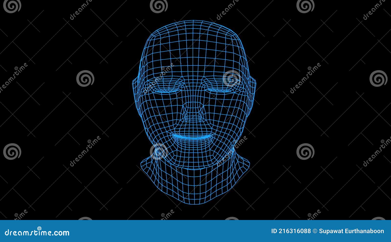 3D Wireframe Render of Human Face Speaking. Stock Footage - Video of ...