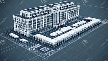 3d Wireframe Render of a Luxury Hotel Architecture Abs Ai Generated ...
