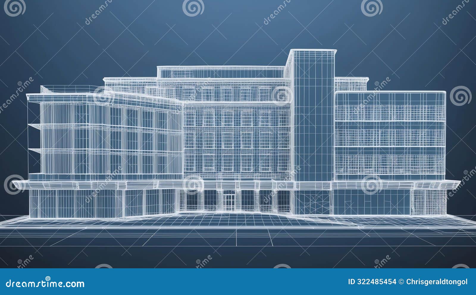 3d Wireframe Render of a University Architecture Abstr Ai Generated ...