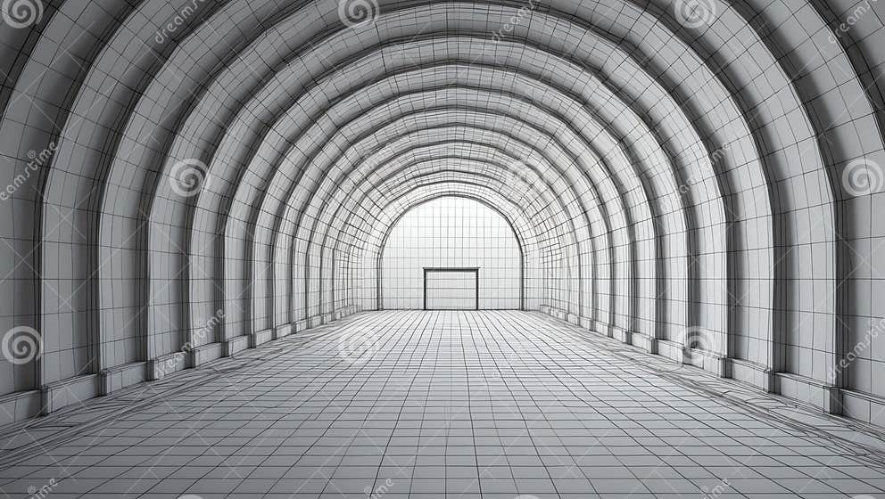 3d Wireframe Render of a Vault Architecture Abstract B Ai Generated ...