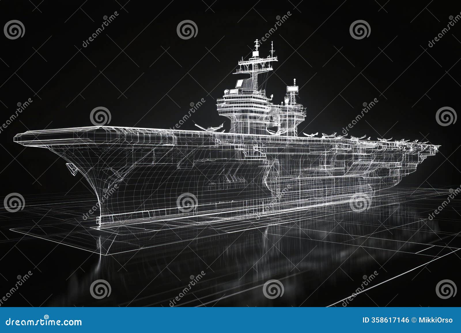 3d Wireframe Renderings of Aircraft Carriers Featuring Advanced ...
