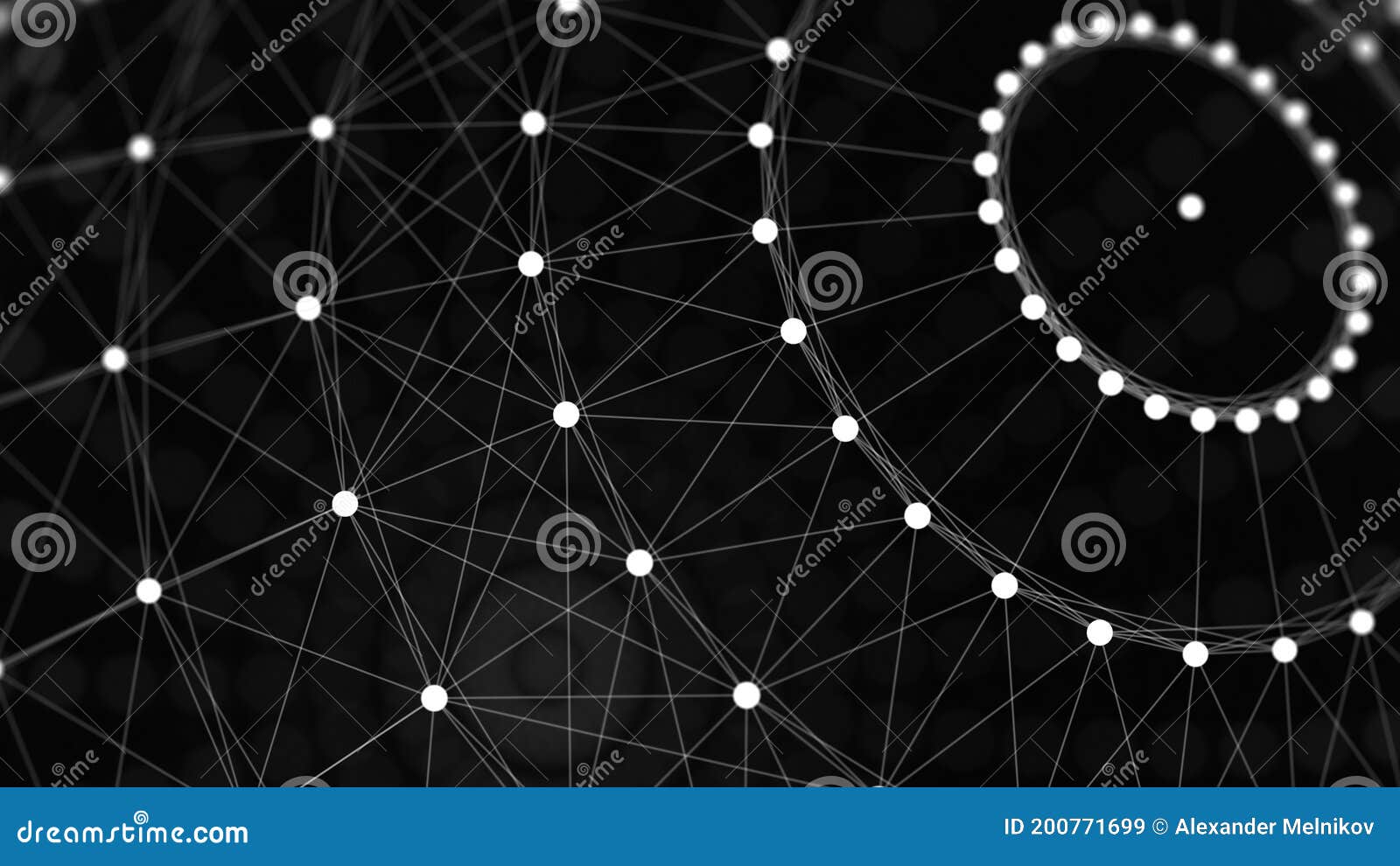 Wireframe Sphere With White Particles. Technology Illustration On White ...