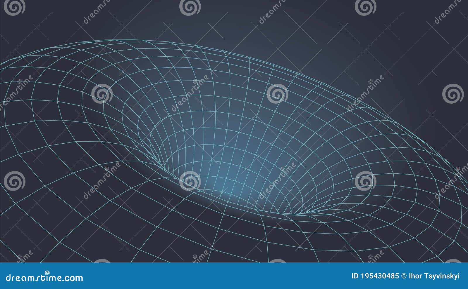 3D Wireframe Tunnel. Perspective Grid Background. Vector Illustration ...
