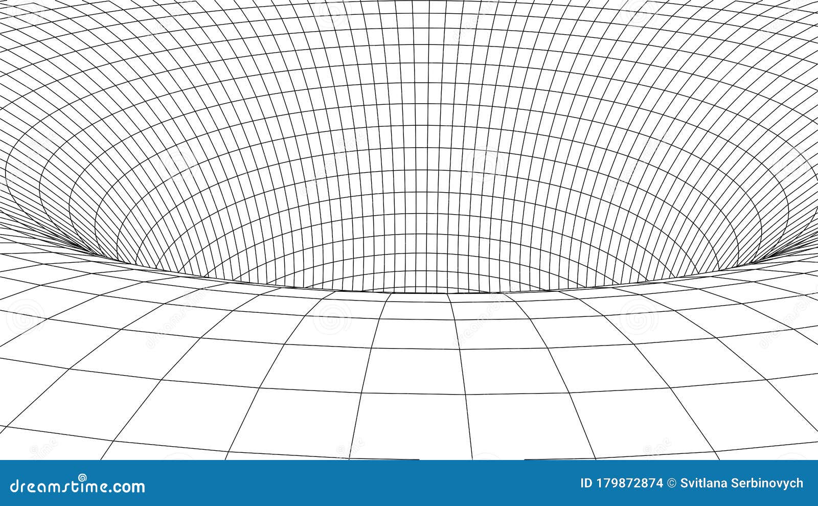 Wireframe Vector Tunnel. 3d Wormhole Light Illustration. Stock Vector ...