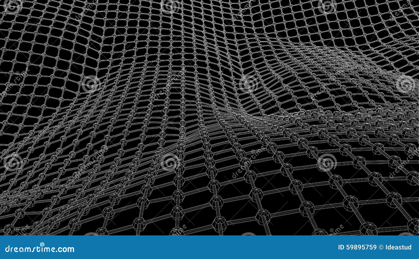 3d Wireframe Wave Net Surface Stock Vector - Illustration of plot ...