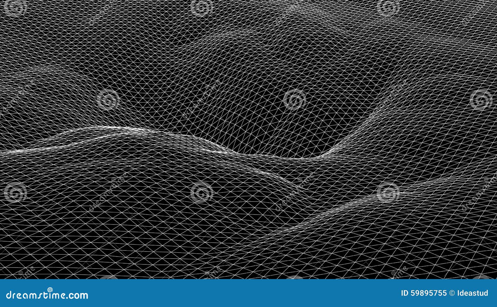 3d wireframe wave surface stock vector. Illustration of mathematics ...