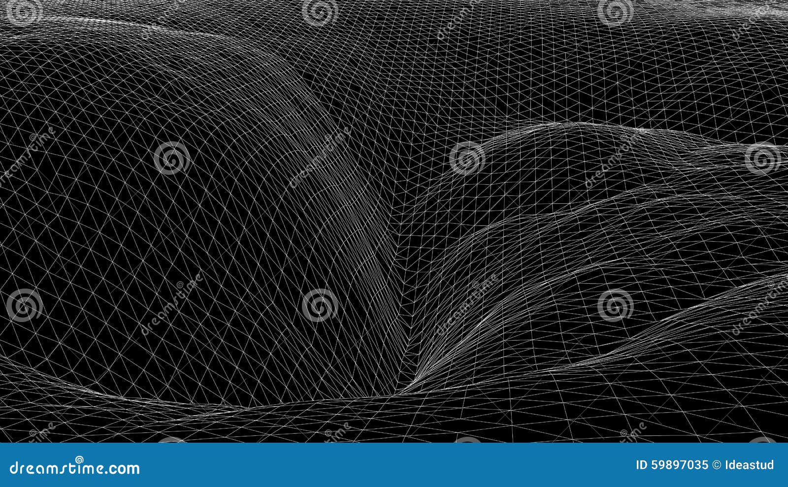 3d wireframe wave surface stock vector. Illustration of background ...