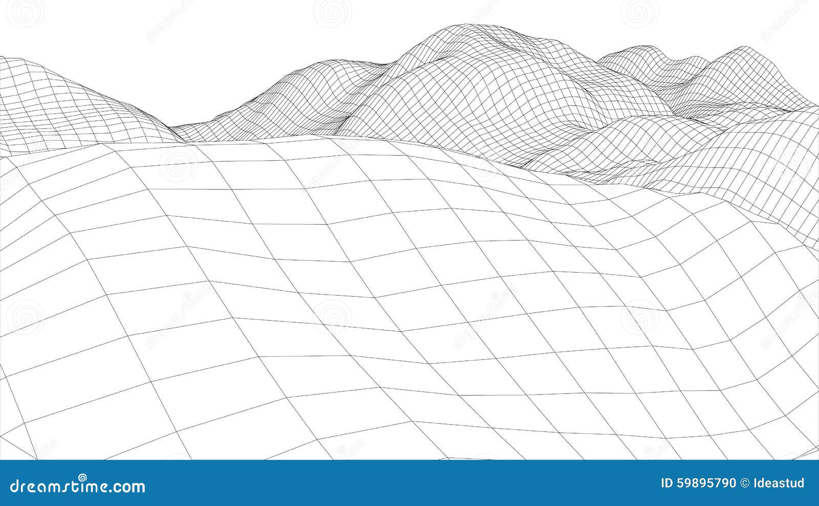 3d wireframe wave surface stock vector. Illustration of background ...