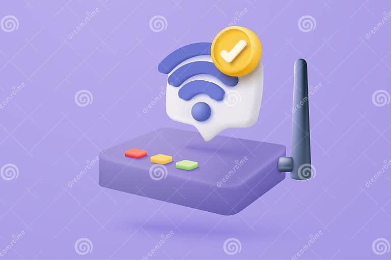 3d Wireless Router Connection and Sharing Network on Internet. Hotspot ...