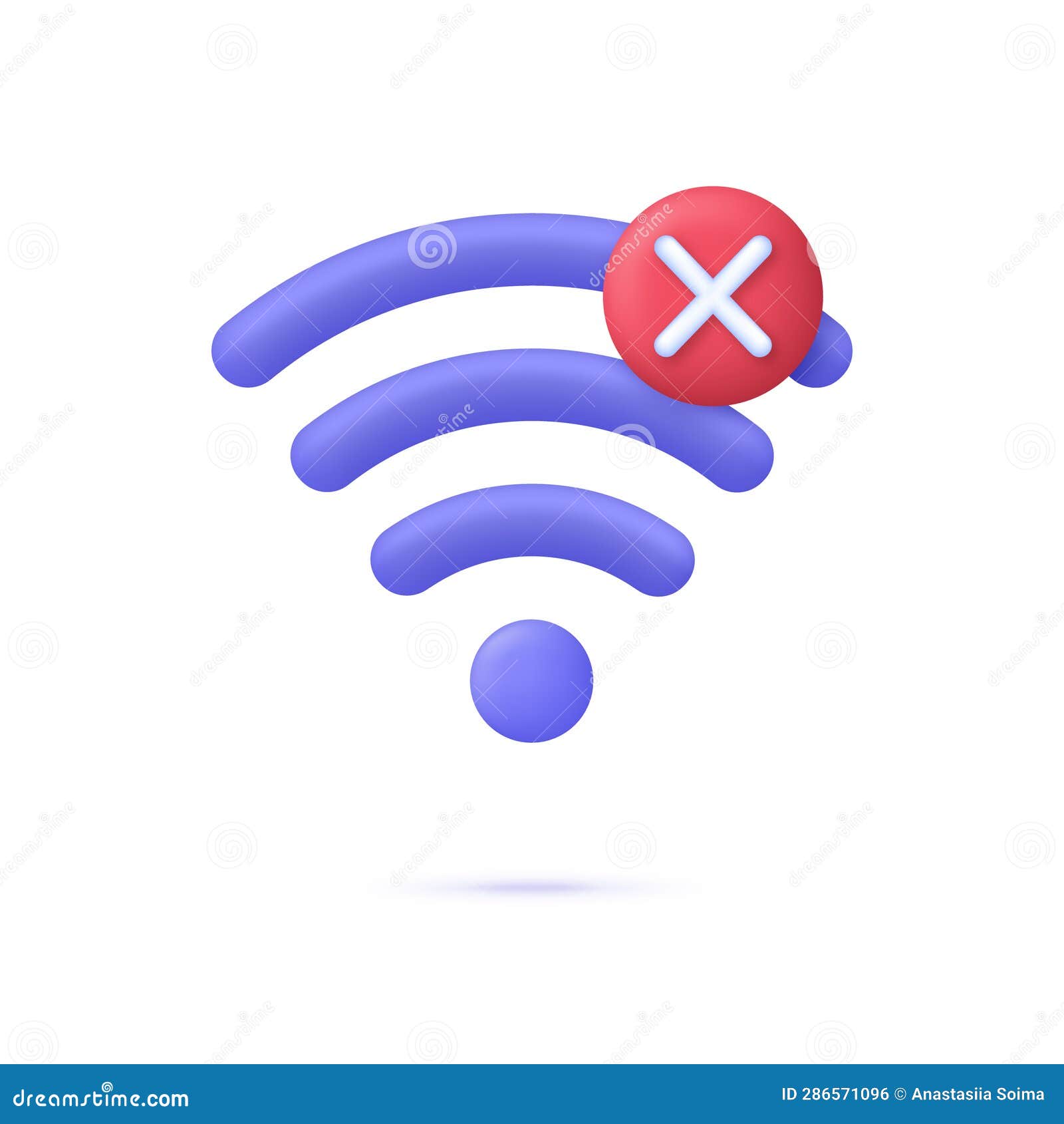 3D Wireless or Wifi Illustration. Bad Connection Concept. Lost Network ...
